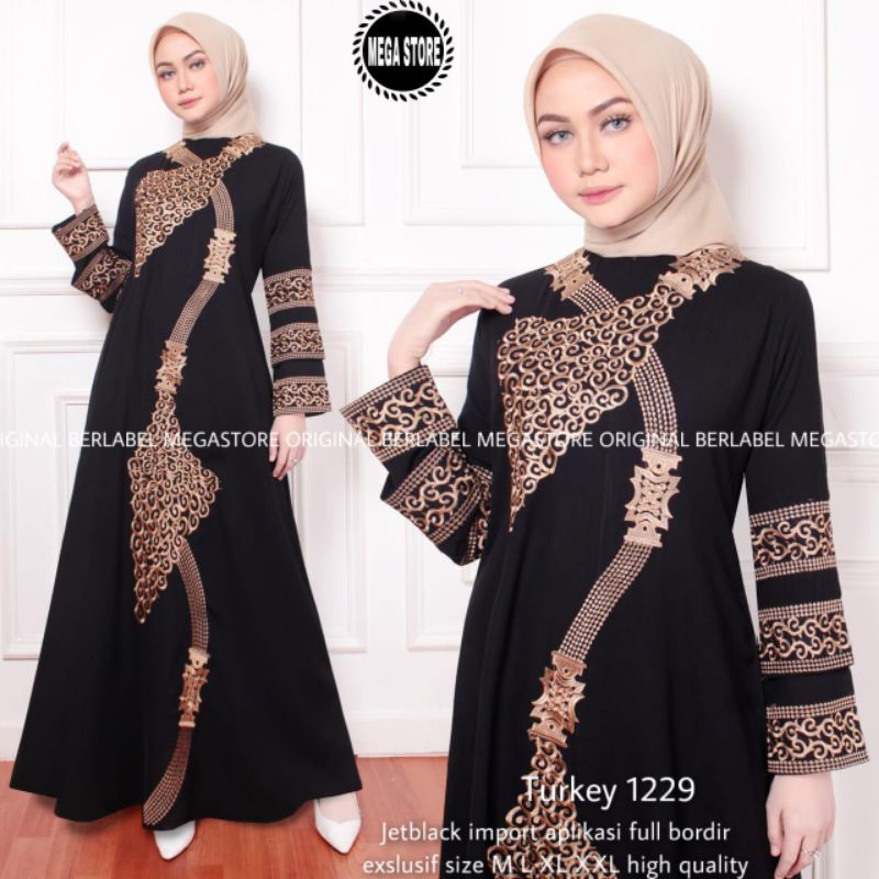Jual Gallery Exclusive Abaya Hitam Gamis Bordir Dubai 445 Muslimah ...
