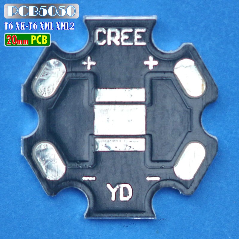 Jual PCB LED 20mm 5050 Aluminium LED T6 L2 XML XML2 ALU Star PCB Tebal ...