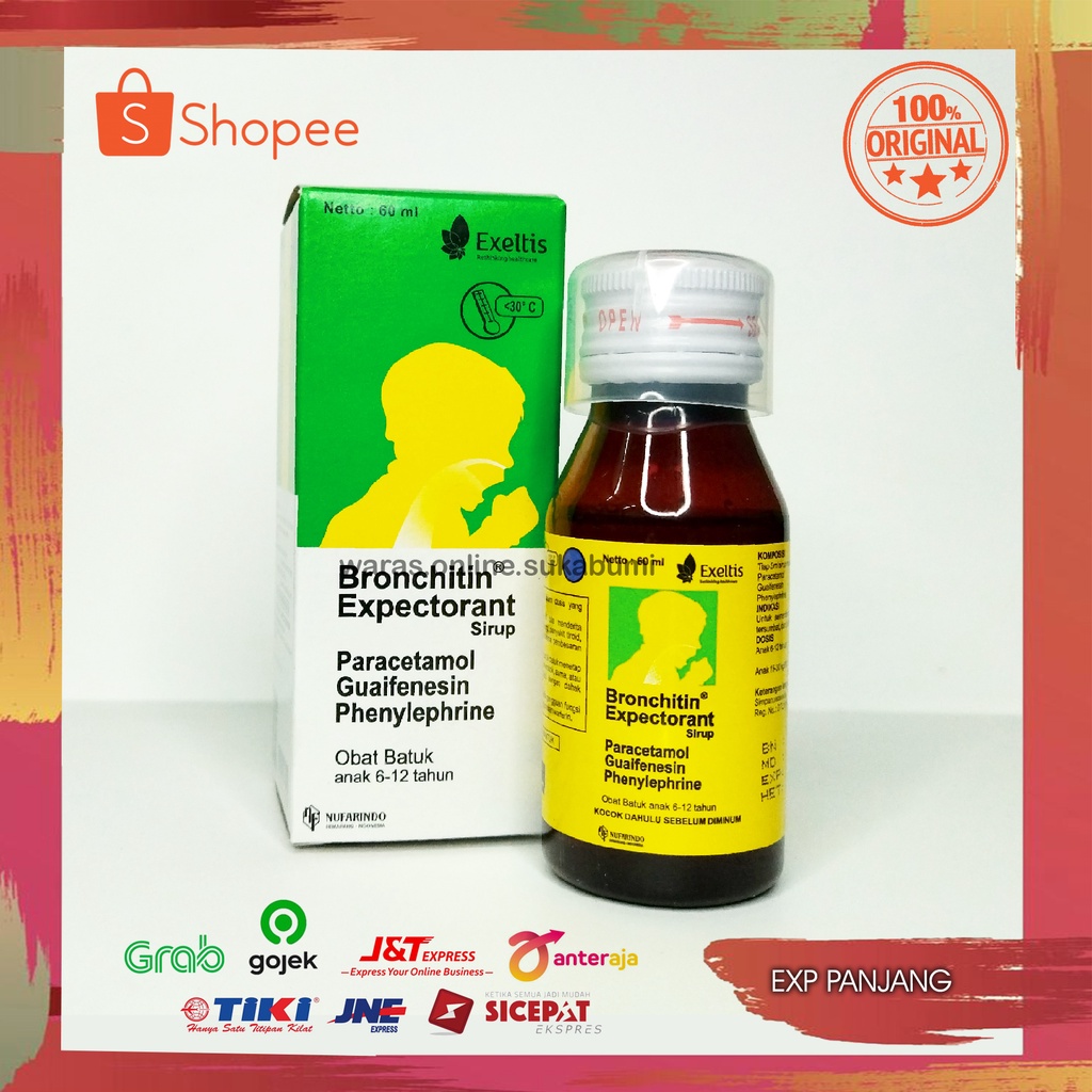 Jual Bronchitin Expectorant Sirup 60 ml Obat Batuk dan Pilek | Shopee ...