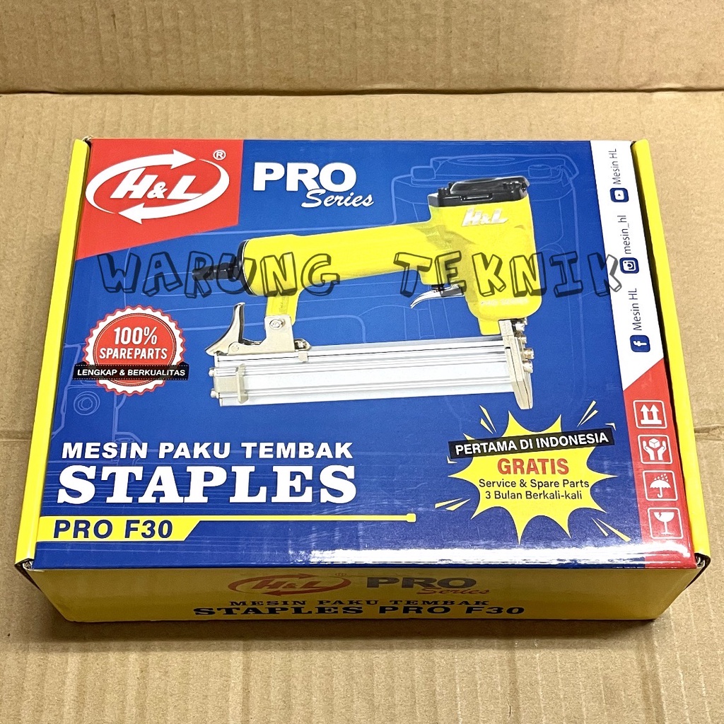 Jual H&L PRO F30 air nailer staples gun mesin tembak paku angin F30 ...