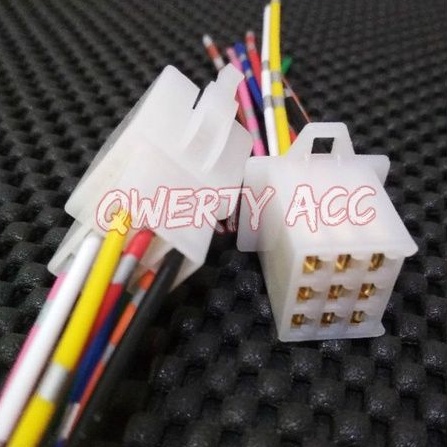 Jual 1 Pasang Socket MALE FEMALE 9 Pin Kecil Warna PUTIH + Kabel Bintik ...