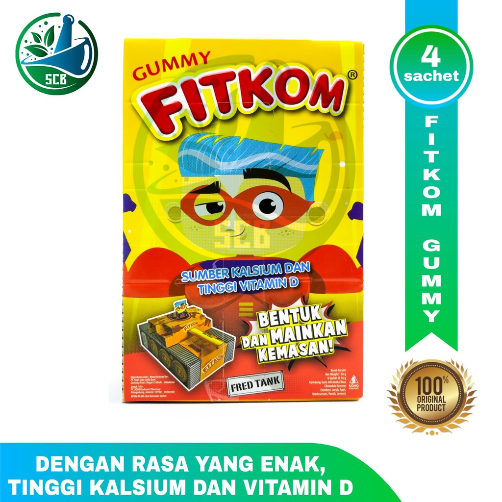 Jual Fitkom Gummy Vit C / Vitamin A B1 B3 B6 C / Vitamin D / Fruit ...