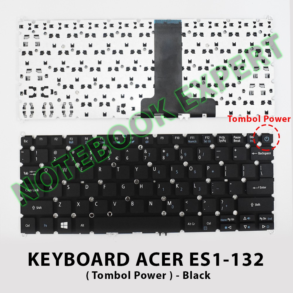 Jual Keyboard ACER ES1 132 Tombol Power Black | Shopee Indonesia