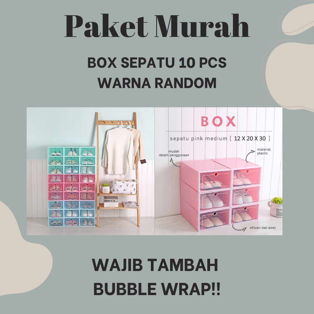 Jual PAKET HEMAT 10 PCS WARNA RANDOM - Kotak Sepatu Lipat Multifungsi Storage Box BD19 | Shopee ...