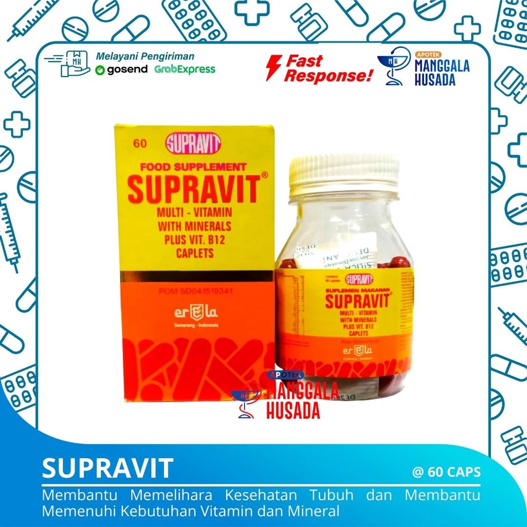 Jual SUPRAVIT SUPLEMEN MAKANAN @ 60 KAPSUL | Shopee Indonesia