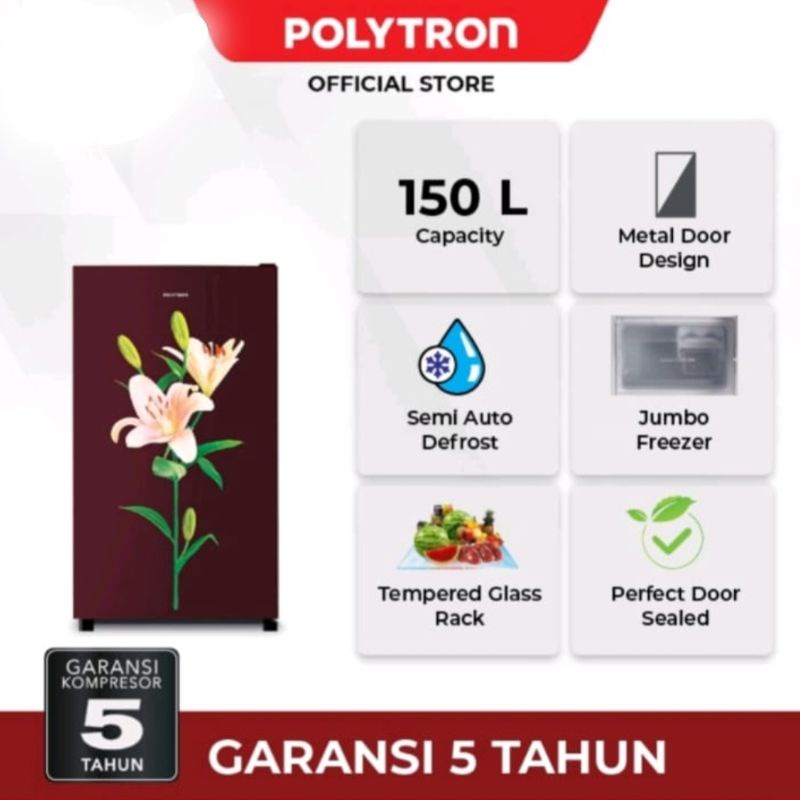 Jual KULKAS POLYTRON PRB 157 LEMARI ES PENDINGIN 1 PINTU KAPASITAS 150L ...