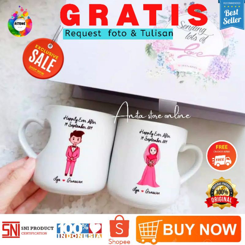 Jual ASTONE Kado Pernikahan Couple Kado Hadiah Ulang tahun Mug Wisuda ...
