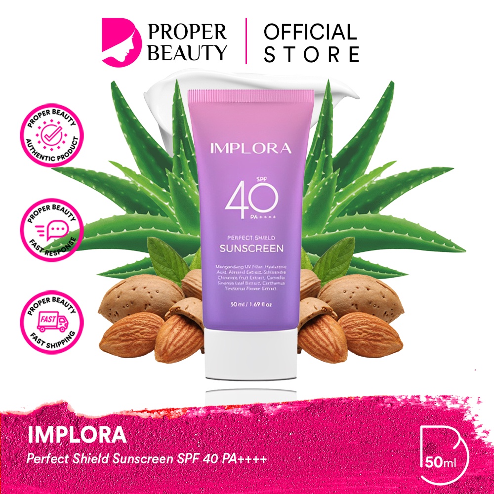 Jual IMPLORA Perfect Shield Sunscreen SPF 40 PA++++ Indonesia / Sunblock Wajah 50ml / Sun Care ...