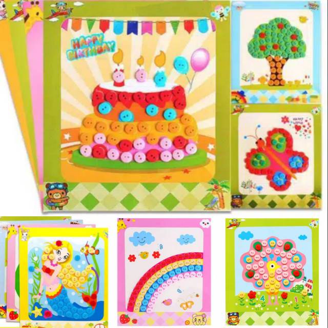 Jual DIY Stiker Kancing Tempel, Mainan Edukasi Menempel Kancing ...