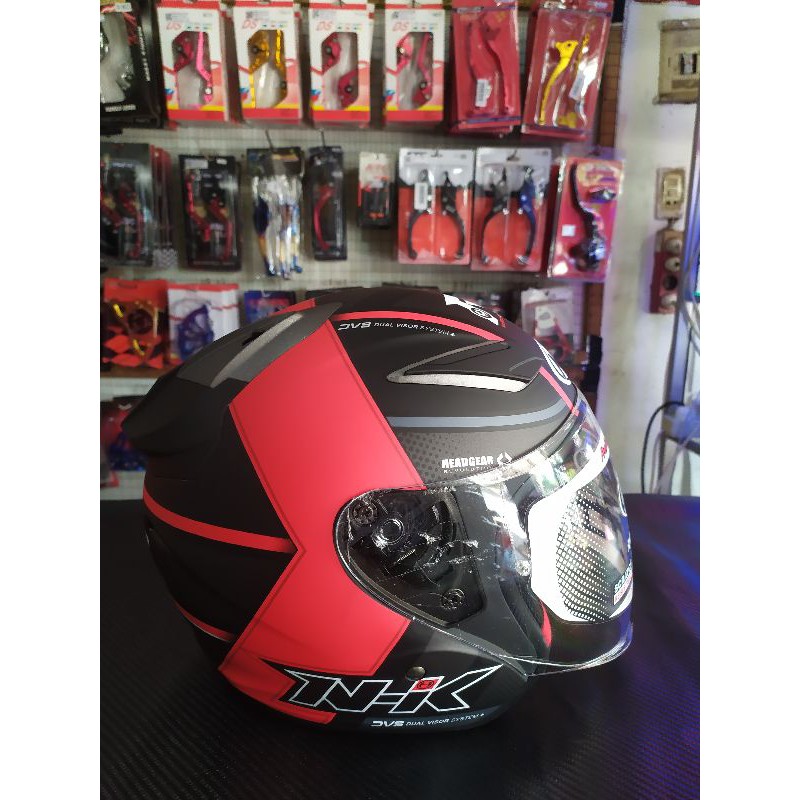 Jual NEW HELM NHK R1 NAPALEON MERAH HITAM DOFF DOUBLE VISOR | Shopee ...