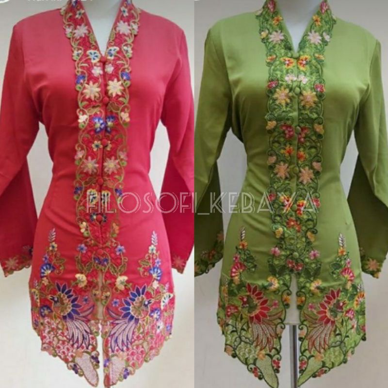 Jual Fk-Atasan kebaya encim katun bordir motif merak - kebaya encim ...