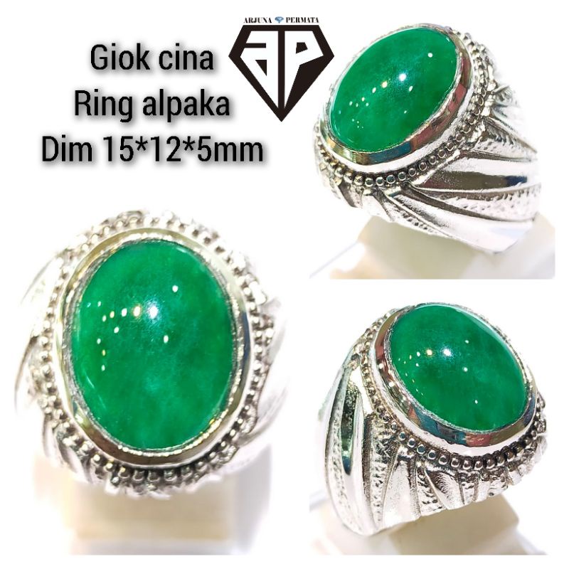 Jual cincin batu akik giok cina asli ukuran tanggung alpaka | Shopee ...