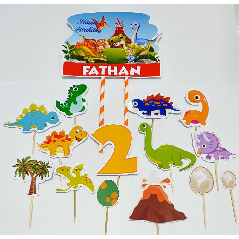 Jual topper cake dinosaurus set b | Shopee Indonesia