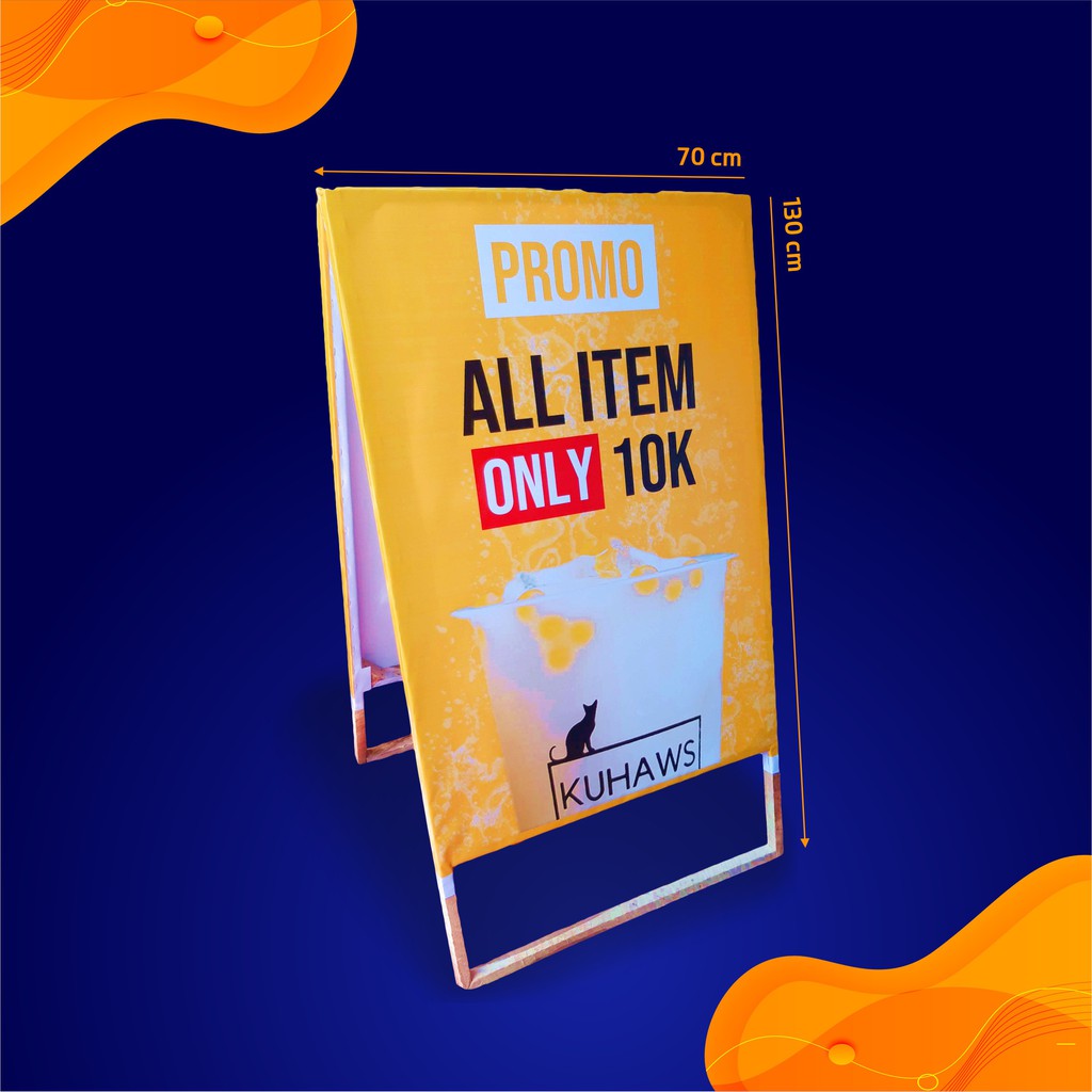 Jual PAPAN BANNER KAYU SEGITIGA BERDIRI 70 x 130 cm | Shopee Indonesia
