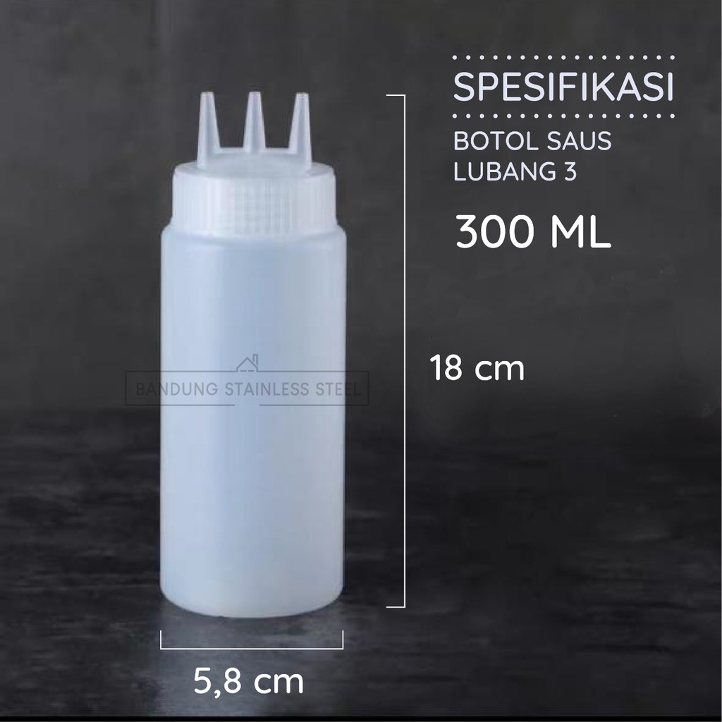 Jual Botol Saos 3 lubang Dengan garis Dispenser botol buat saos botol ...
