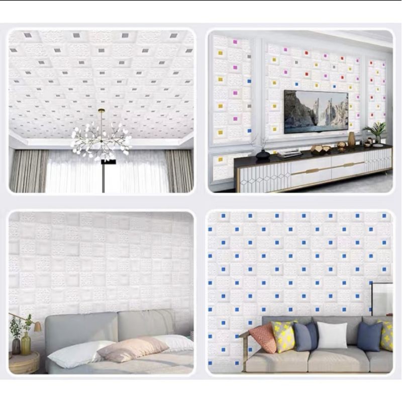 Jual Wallpaper Dinding/Plafon 3D foam New Batik uk70CM*70CM-Tebal ...