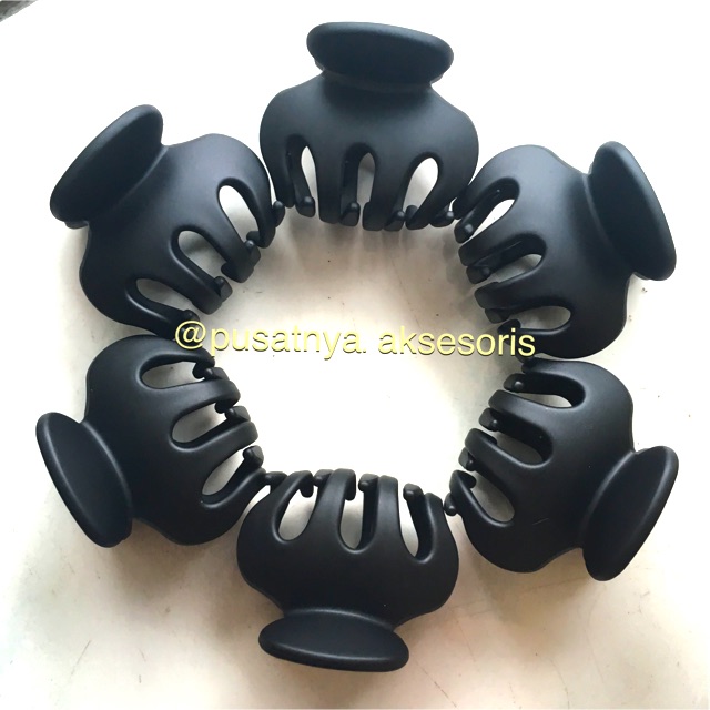 Jual JEPITAN RAMBUT JEDAI SUPER JUMBO 7.5CM HITAM DOFF PER PACK ISI 6PCS | Shopee Indonesia