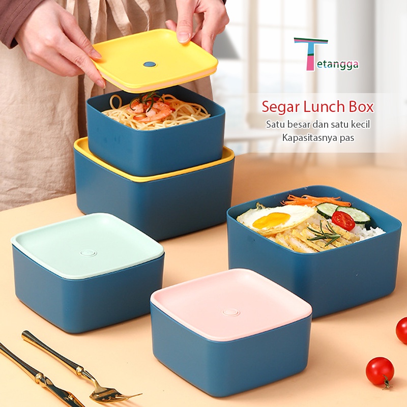 Jual 2 Pcs Kotak Tempat Makan / Lunch Box / Bpa Free / PP Jerami Gandum / Bento Set Kotak Makan ...