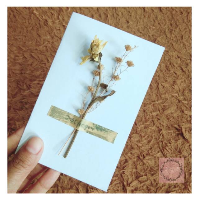 Jual Kartu ucapan bunga kering desain vintage | Shopee Indonesia