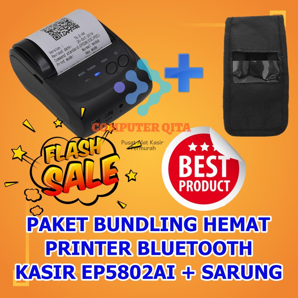 Jual EPPOS PRINTER KASIR BLUETOOTH THERMAL PORTABEL 5802AI - 5802 58mm + SARUNG | Shopee Indonesia