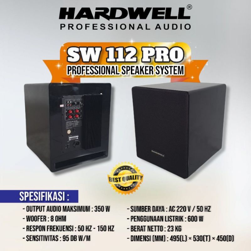 Jual Speaker Aktif HARDWELL SW 112 PRO SUBWOOFER 12 INCH ORIGINAL ...