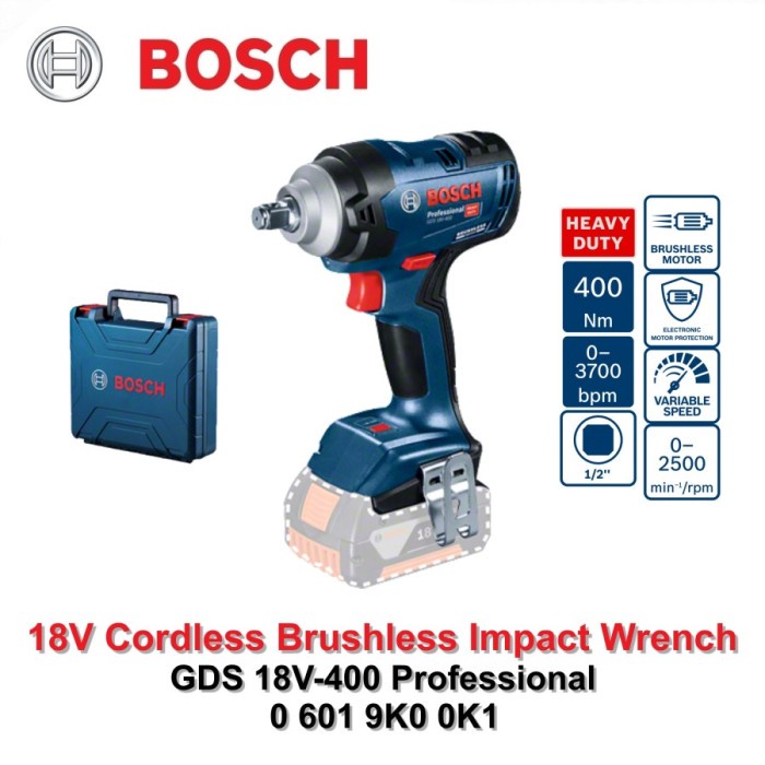 Jual Bosch Cordless Impact Wrench Gds 18v 400 1 2 Unit Only Shopee