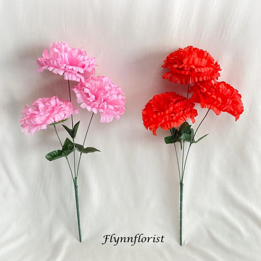 Jual Bunga Anyelir Besar X3 (satuan) Bunga Artificial / Bunga Dekorasi ...