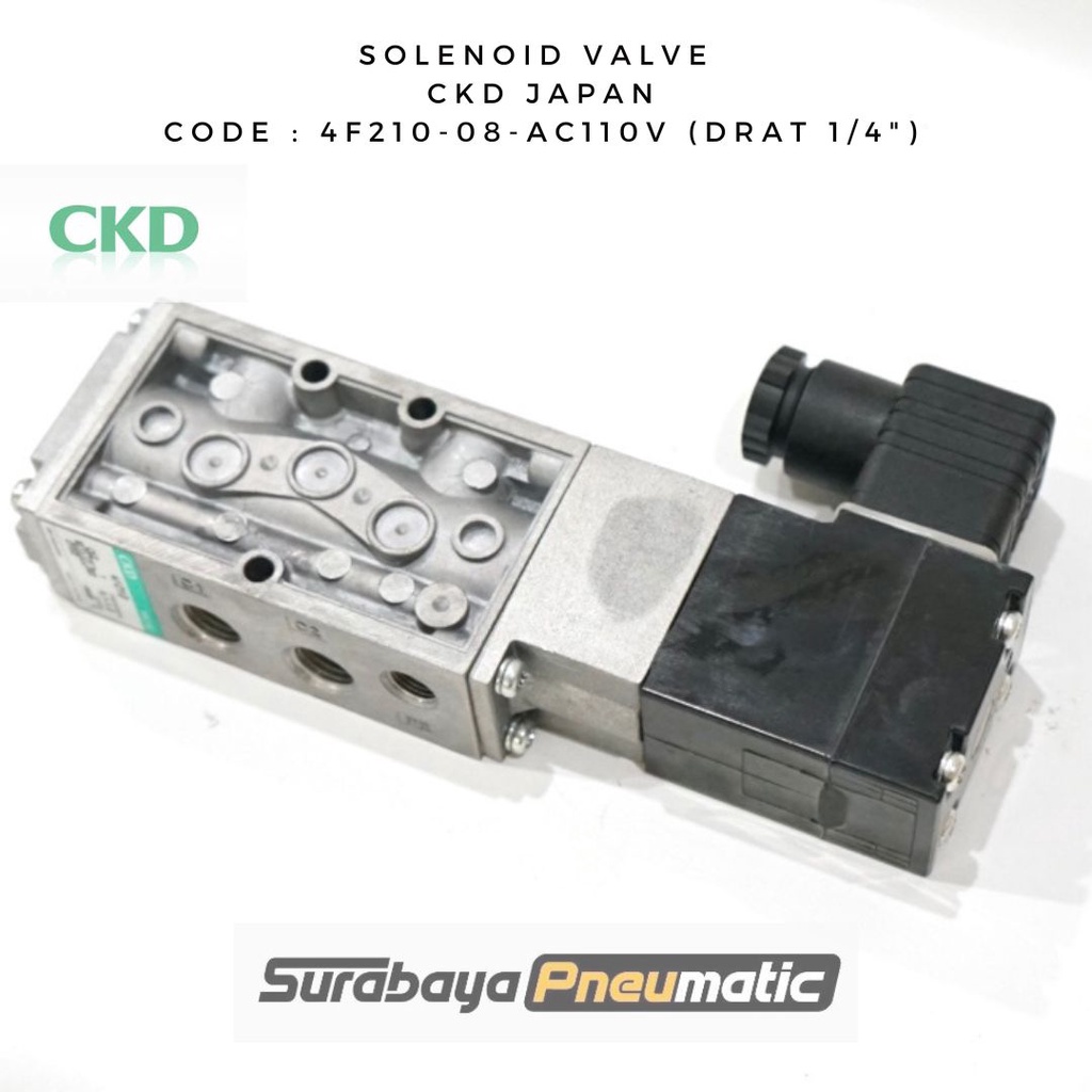 Jual CKD Japan - 4F210-08-AC110V (Drat1/4") - Solenoid Valve Pneumatic ...