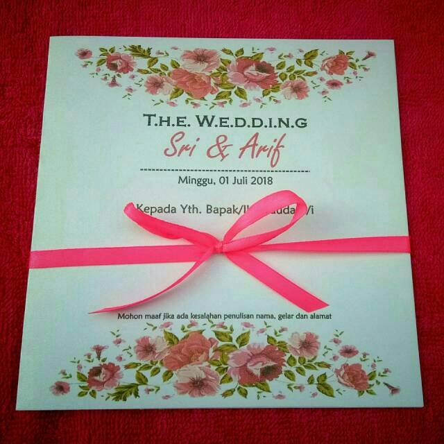 Jual UNDANGAN FLORAL PERSEGI | Shopee Indonesia