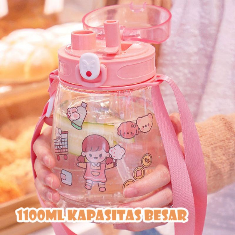 Jual Botol minum anak plastik Dengan Stiker lucu 1100ml botol miniman ...
