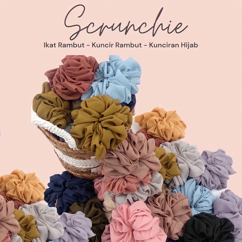Jual Scrunchie Hijab Kuncir Ikat Rambut Mengembang | Shopee Indonesia