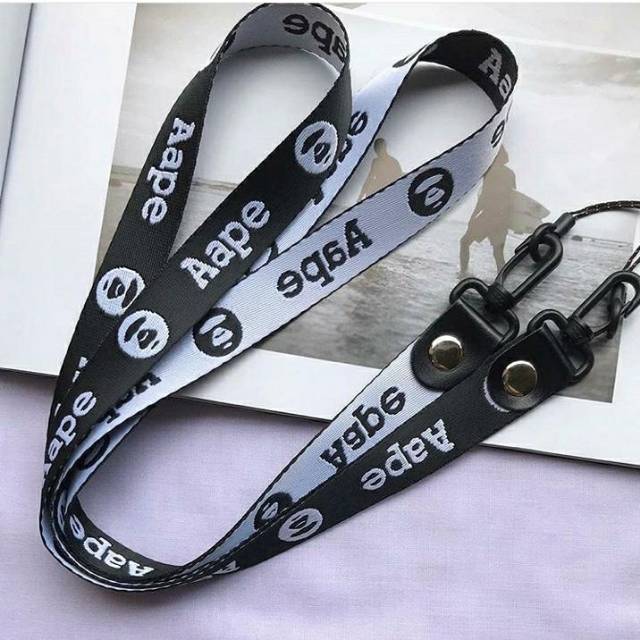 Jual Tali Hp Hitam Putih Motif Brand / Aksesoris Hp / Gantungan Hp ...