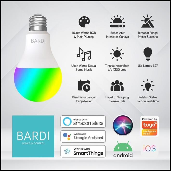 Jual Bardi Smart Light Bulb Lampu Bohlam Led Wifi Rgbww 12W Home Iot ...