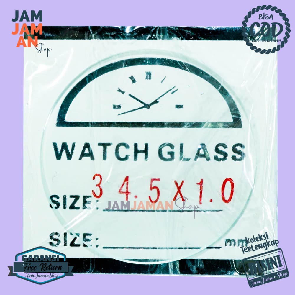 Jual Kaca Jam Kaca Bahan Aksesoris Jam PNC-345 Bagus Bulat Cembung 3,45 ...