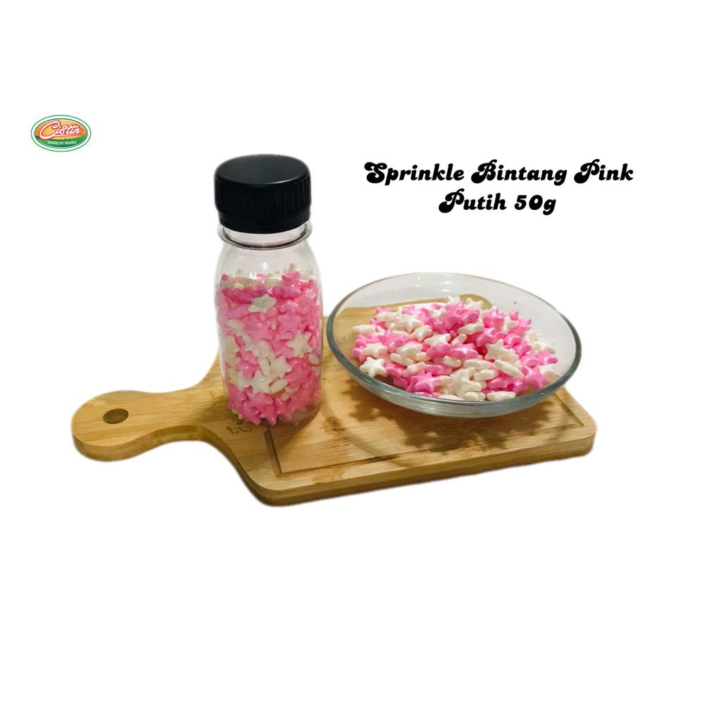 Jual SPRINKLE BINTANG PINK PUTIH 50G | Shopee Indonesia
