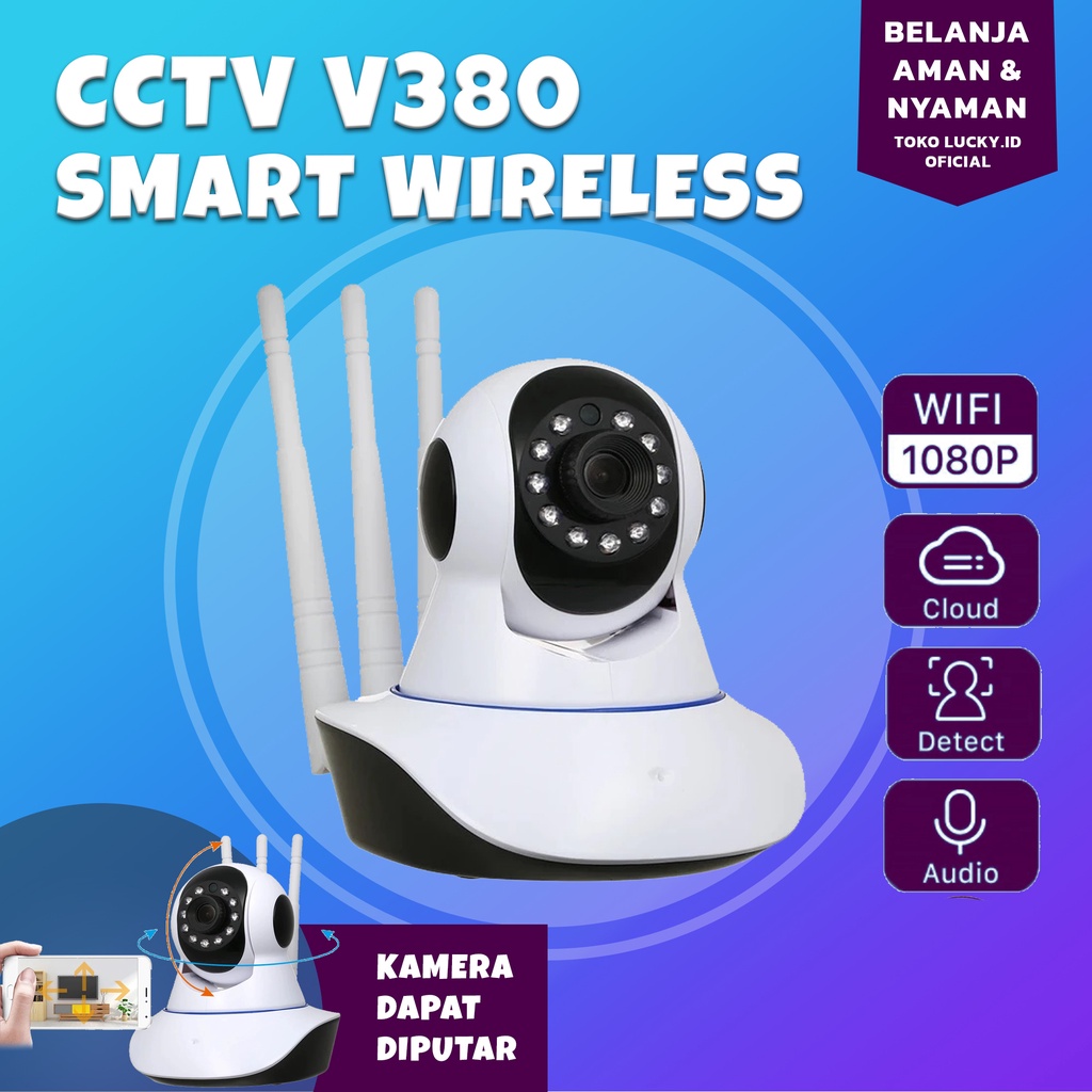 Jual CCTV Indoor V380 Pro HD Rotating Camera Wifi Meja Mic Speaker ...