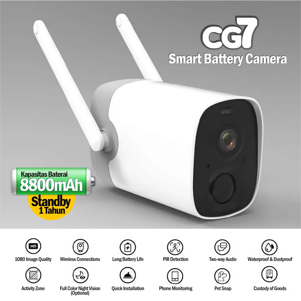 Jual SMART CAM With Batre CG7 CCTV | Shopee Indonesia