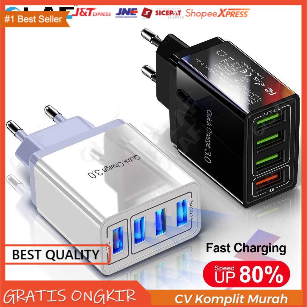 Jual ORIGINAL OLAF Charger USB Fast Charging QC3.0 4 Port 48W - QC-04 | Shopee Indonesia