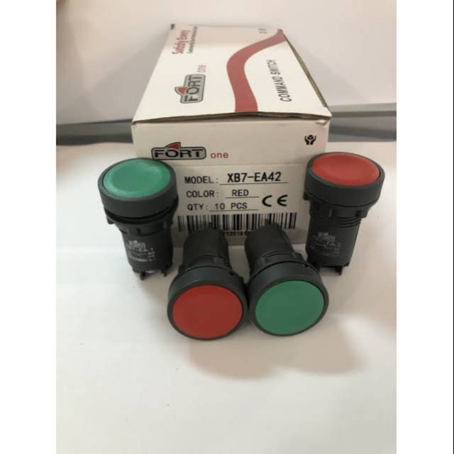 Jual PUSH BUTTON SWITCH FORT 22mm XB7-EA 1NO/1NC ( 1 dus isi 10 pcs ...