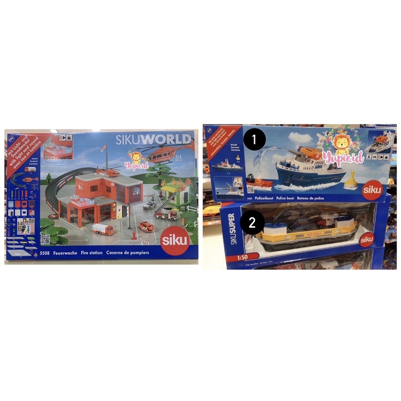 Jual siku world fire station playset / floatable police boat ...