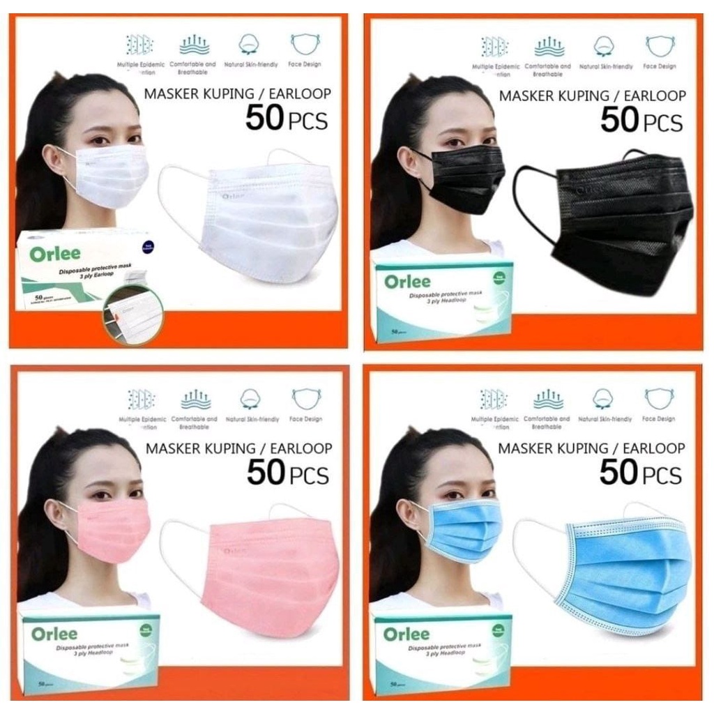 Jual ORLEE MASKER DISPOSIBLE MEDIS EARLOOP HEADLOOP CANTOL HIJAB ANAK ...