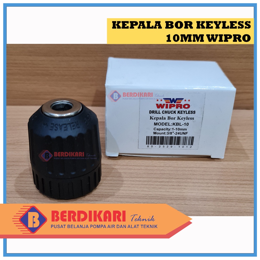 Jual KEPALA BOR TANPA KUNCI 10 MM (3/8") KEYLESS DRILL CHUCK WIPRO KBL 10 | Shopee Indonesia