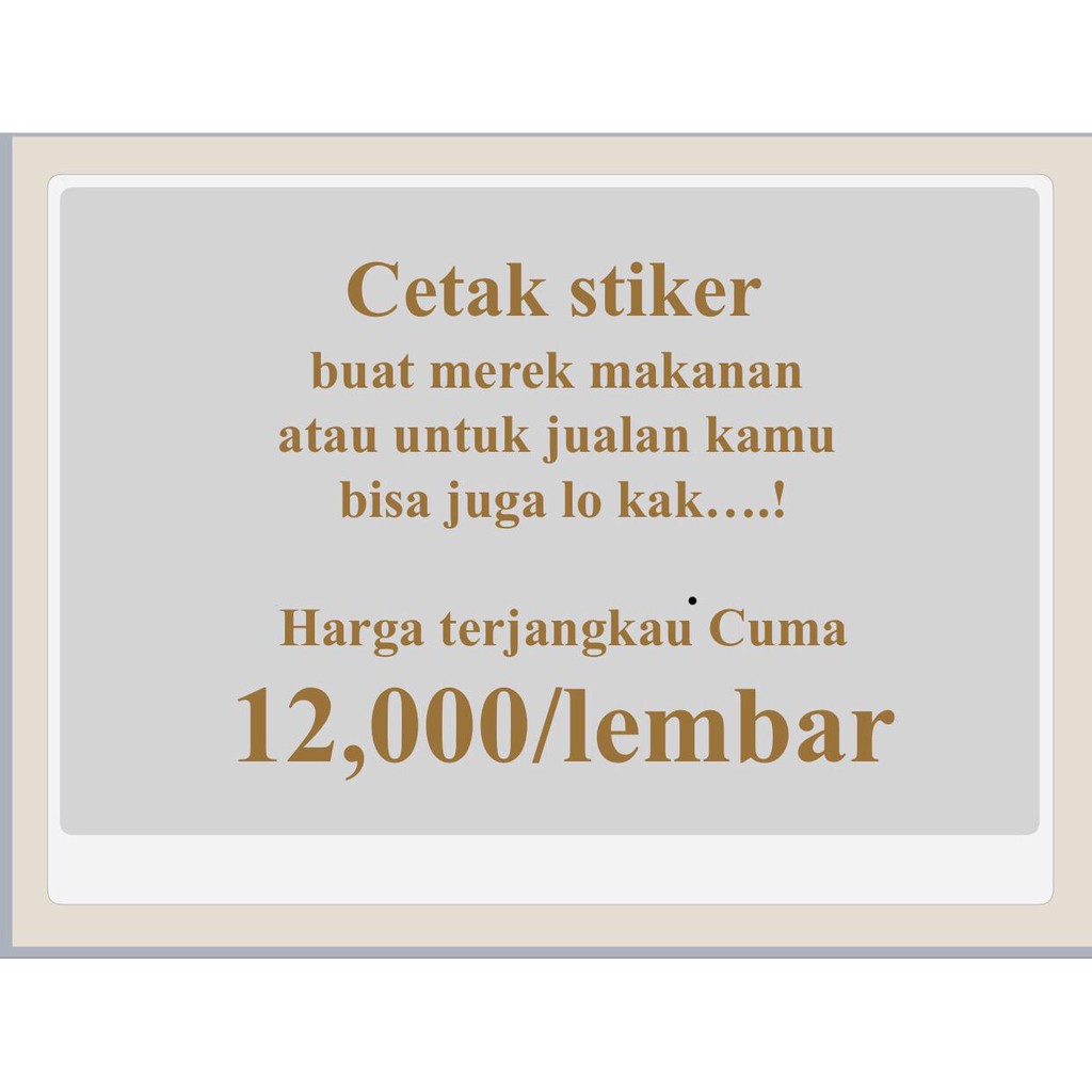 Jual Cetak label/logo untuk merek makanan/minuman (ukuran kertas A4 ...