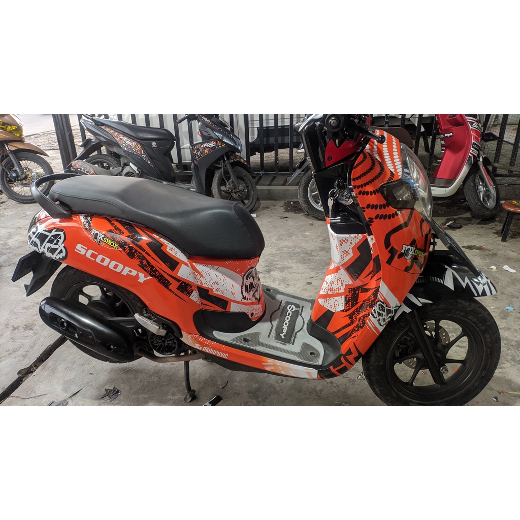 Jual Stiker Scoopy Decal Full Body Premium Orange Glossy DNKZ | Shopee ...