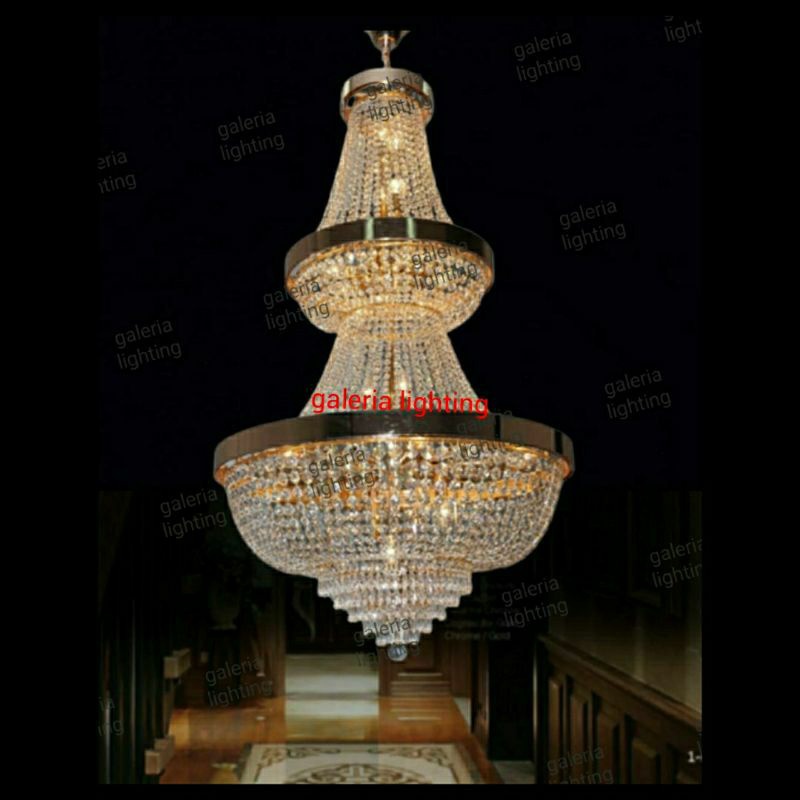 Jual Lampu gantung frame kristal ruang tamu/ruang void tipe 886422/80cm ...
