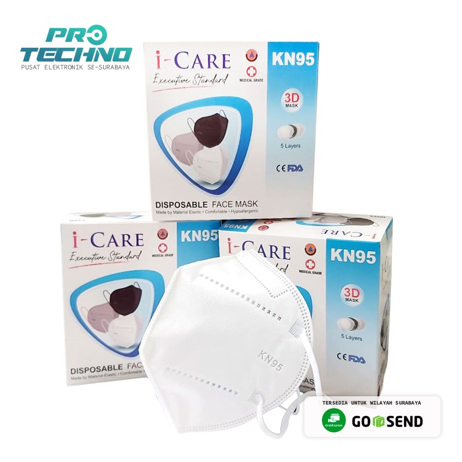 Jual Masker KN95 Hitam/Putih Earloop Hijab Headloop / Duckbill Masker ...