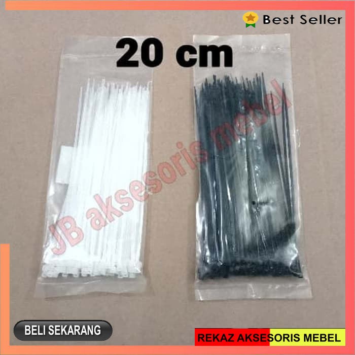 Jual KABEL TIS TIE TIES 20 cm PERBUNGKUS / TALI PENGIKAT KABEL 200 mm | Shopee Indonesia