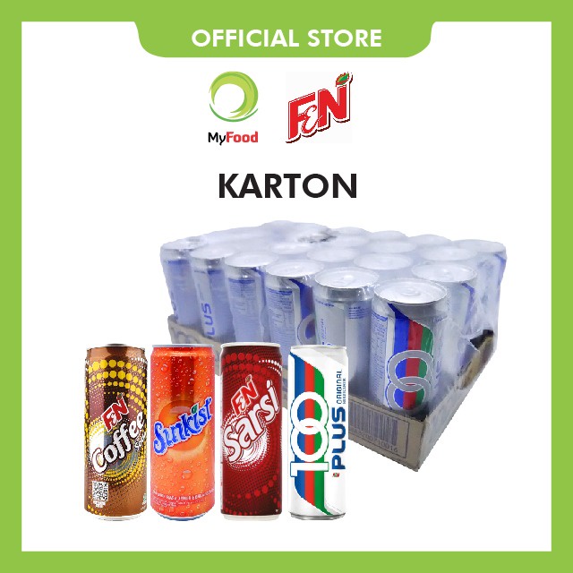 Jual F&N MINUMAN BERKARBONASI (KARTON)/COFFE SODA/SUNKIST/100 PLUS FN ...