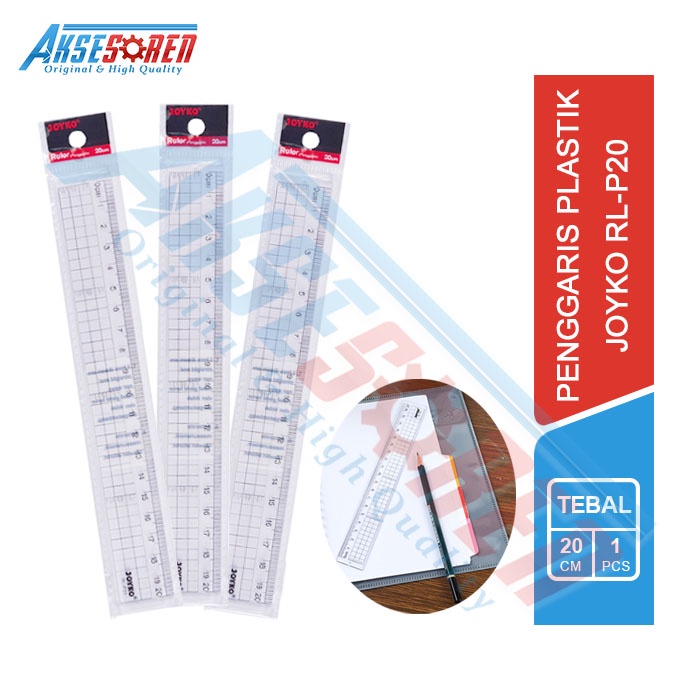 Jual Penggaris Plastik Panjang Joyko RL-P20 [20 cm] / Plastik Ruler ...