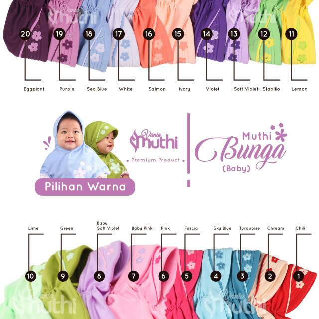Jual Jilbab Baby Vania Muthi Bunga (Ori) | Shopee Indonesia